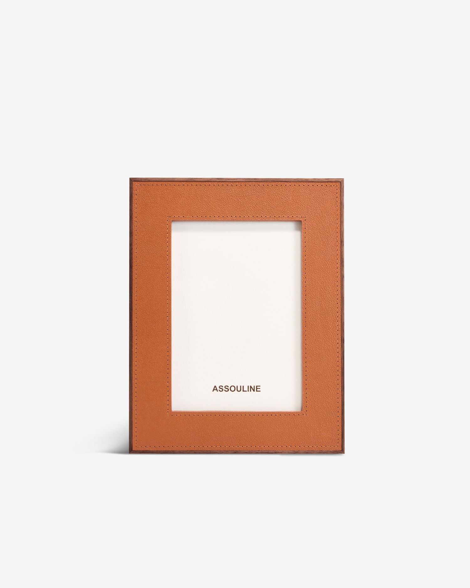 Camel Picture Frame in Leather & Walnut | ASSOULINE FR